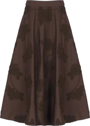 Rotate Rotate Birger Christensen, Femme, Jupes, Brun, Taille: 36 FR Jupe Midi Florale