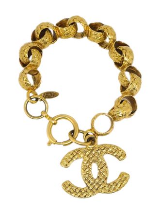 Chanel bracelet à logo CC (années 1990-2000) - Or