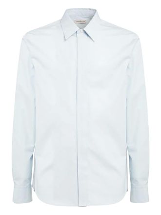 Alexander McQueen chemise &agrave; boutonni&egrave;re dissimul&eacute;e - Bleu