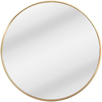 Vente-Unique Grand miroir mural rond en aluminium - D. 80 cm - Dor&eacute; - ELYRO