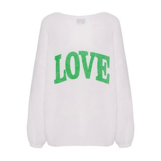 Americandreams Americandreams, Femme, Pulls, Blanc, Taille: 38 FR Silja Back Letters