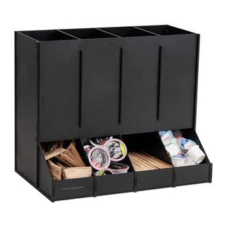 Mind Reader Anchor Collection, 4 Fächer, Einzelportionierpadspender, 120 Kapseln, Arbeitsplatten-Organizer, Pausenraum, 36,8 cm L x 22,9 cm B x 31,1 cm H, Schwarz