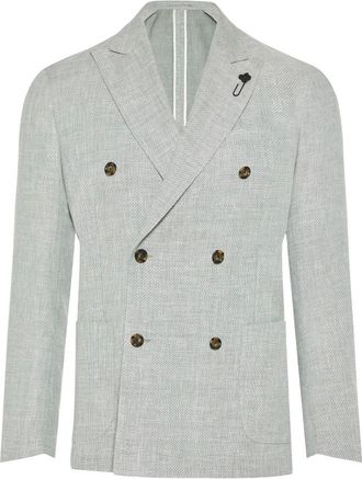 Lardini Homme, Vestes, Vert, Taille: L Veste crois&eacute;e en laine et lin