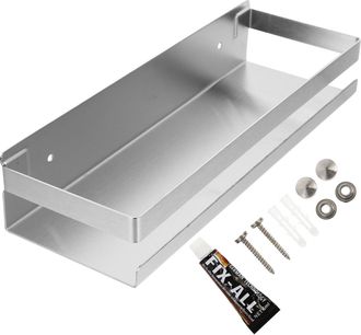 BESPORTBLE Edelstahl Wandregal 30cm Bohrfreie Wandmontage Rostfreies Badezimmer und K&uuml;chenregal mit Hohem Rand Zur Aufbewahrung