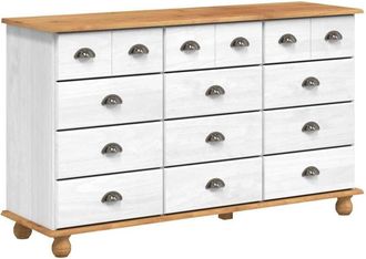 vidaXL Schubladenkommode Wei&szlig; 79 x 40 x 133.5 cm Massivholz Kiefer Vidaxl