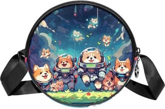 Generic Sac &agrave; bandouli&egrave;re rond pour femme, petit sac &agrave; bandouli&egrave;re avec fermeture &eacute;clair, bretelles r&eacute;glables, sac &agrave; main rond d&eacute;contract&eacute; pour femmes et fill