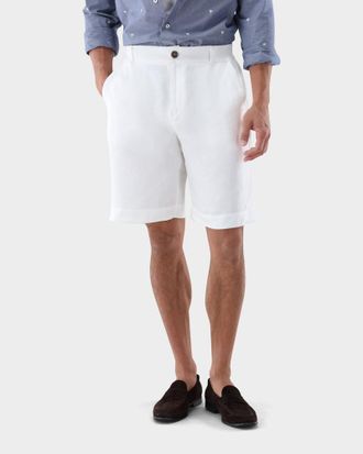 van Laack Shorts aus Leinen mit Fischgrat
