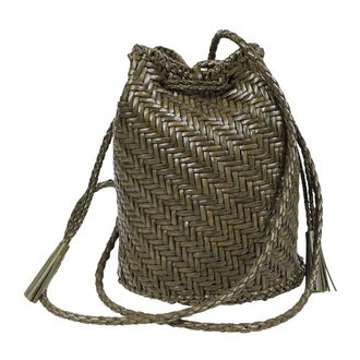 Dragon Diffusion Sac seau &agrave; cordon tress&eacute; - Femme - Sacs - Vert - Taille: ONE Size