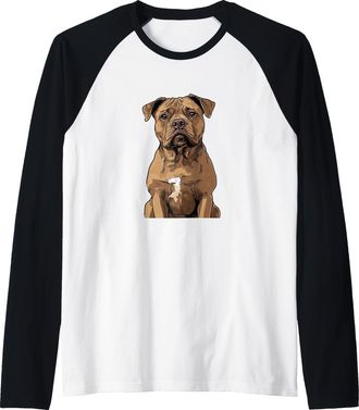 Whyitsme Design Amerikanische Pitbullterrier-Hundeillustration, Pittie Raglan