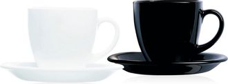 Luminarc Dajar 00820 Kafeeservice Carine, 22 cl, wei&szlig;/schwarz