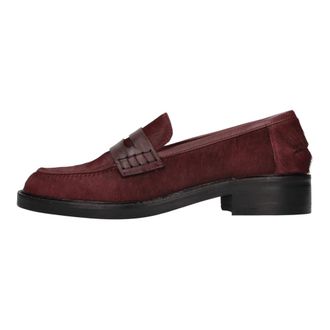 Emanuelle Vee Femme, Chaussures, Rouge, Taille: 40 EU Mocassins en poulain et cuir