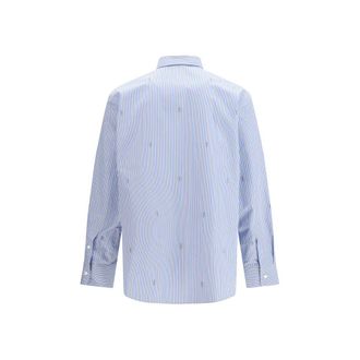 Gucci Mens Blue Cotton Pattern Shirt