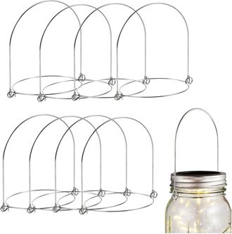 DOITOOL 8 St&uuml;ck Einmachglas-Drahtaufh&auml;nger, Edelstahl-Drahtgriffe f&uuml;r Einmachgl&auml;ser, Einmachgl&auml;ser, H&auml;ngegl&auml;ser, Glas-H&auml;ngehaken (86 mm)