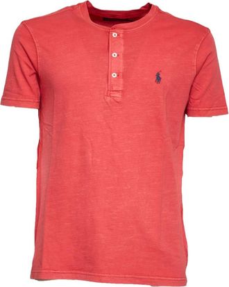 Polo Ralph Lauren Homme, Tops, Rouge, Taille: XL T-shirt &agrave; col mao