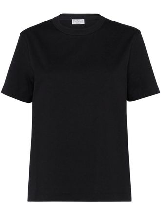 Brunello Cucinelli t-shirt à ornements métalliques - Noir