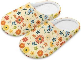 Coloranimal Chaussons de spa pour invit&eacute;s - Jetables et r&eacute;utilisables - Antid&eacute;rapants - Bout ferm&eacute;, Jolie fleur hippie, 35.5/36.5 EU