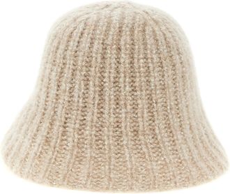 Brunello Cucinelli Cashmere Micro-Sequin Bucket Hat - Beige