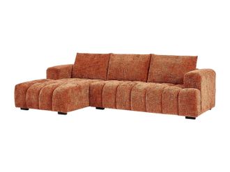 Vente-Unique Ecksofa - Ecke Links - Strukturstoff - Terracotta - BENOLA