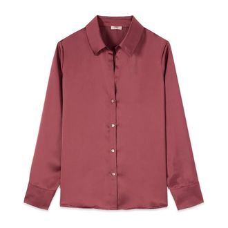 Oltre Satinhemd - - Blouses & Shirts - Damen - Rot - 4XL