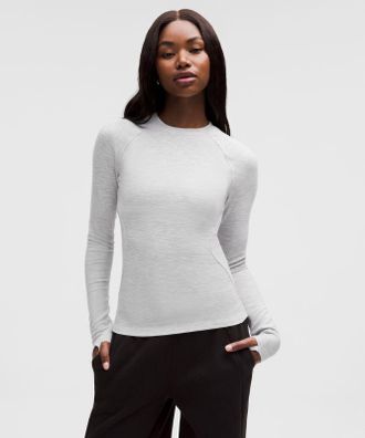 lululemon Waffle-Knit Crewneck Base Layer pour Femmes - Light Gris - Taille XL