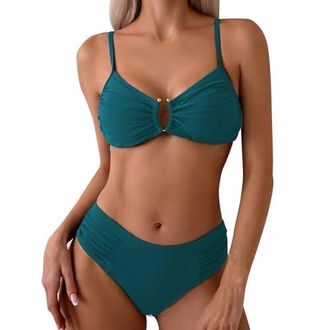 Generic Ensemble bikini sexy et &eacute;l&eacute;gant - Deux pi&egrave;ces - Col en V - Triangle - Push Up - Bikini de plage - Maillot de bain incurv&eacute; - Haut de bikini avec rembou