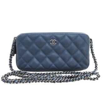 Chanel Sac bandouli&egrave;re en cuir Pre-owned - Femme - Pre-owned - Bleu - Taille: ONE Size
