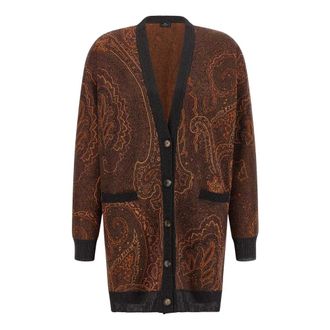 Etro Paisley-Jacquard Lang Cardigan - - Knitwear - Damen - Braun - XS