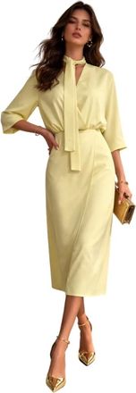 Simona Corsellini Femme, Robes, Jaune, Taille: 36 FR Midi Wrap Dress