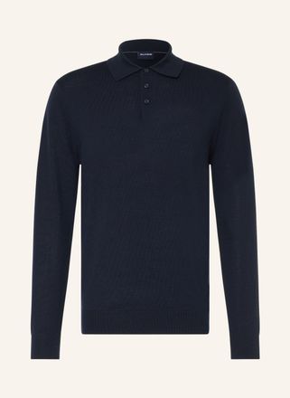 Olymp Strick-Poloshirt blau