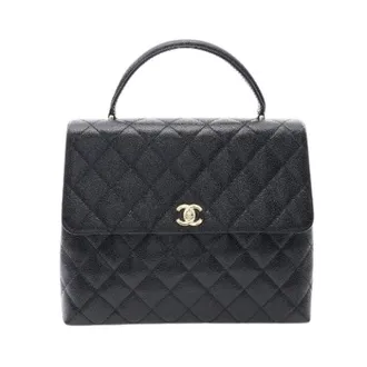 Chanel unisex, Pre-owned, Noir, Taille: ONE Size Pre-owned Sac &agrave; main matelass&eacute; en cuir grain&eacute;