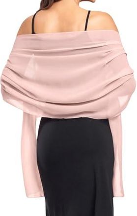 Generic &Eacute;charpe de robe de soir&eacute;e, &eacute;charpe en mousseline de soie pour femme, &eacute;charpe de mariage, &eacute;charpe formelle, &eacute;charpe de demoiselle dhonneur, &eacute;charpe dou