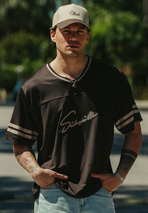 Siksilk Herren Braun Fu&szlig;ball T-Shirt XXL