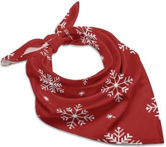 Generic Foulard carré en soie léger avec flocons de neige pour cheveux respirant Cadeau pour homme et femme, multicolore, 46x46cm