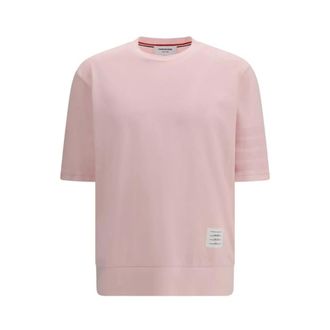 Thom Browne Graphic Baumwoll-T-Shirt - - Tops - Herren - Rosa - M