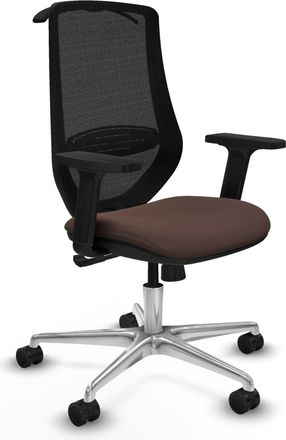 Piqueras y Crespo Sessel f&uuml;r die Arbeit zu Hause mit 2D-Armen, h&ouml;henverstellbare Lendenwirbelst&uuml;tze, ausgestattet mit Sincro 4 Positionen und injiziertem Schaum, Schwar