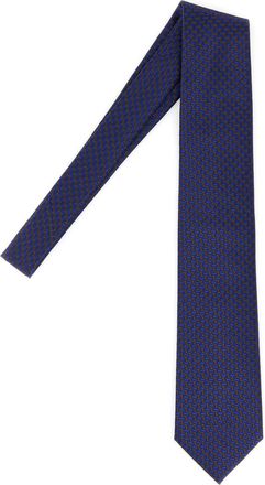Brioni Jacquard-Patterned Silk Necktie - Navy
