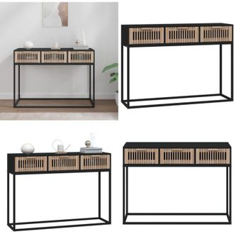 vidaXL Table console noir 105x30x75 cm bois ding&eacute;nierie et fer - Table Basse - Meuble Entr&eacute;e - Table Console - Design Scandinave - Table Dappoint - Home &