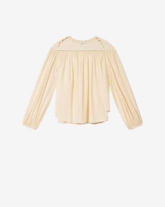 Isabel Marant Top Nuna En Soie - Femme - &Eacute;cru - Taille34 - Isabel Marant