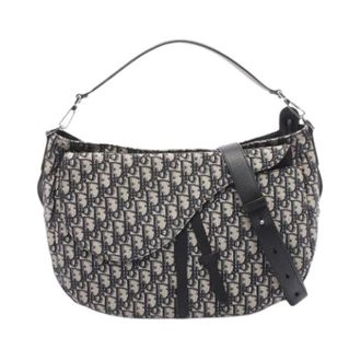 Dior Pre-owned Saddle Oblique Canvas Leather 2way Shoulder Bag - - Pre-owned - Damen - Blau - ONE SIZE