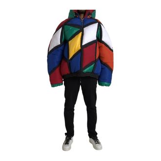 Dolce & Gabbana Homme, Vestes, Multicolore, Taille: XL Doudoune &agrave; Patchwork G&eacute;om&eacute;trique
