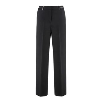 PESERICO Elegante- weit geschnittene Hose mit Schmuckbund - - Trousers - Damen - Schwarzk - XS