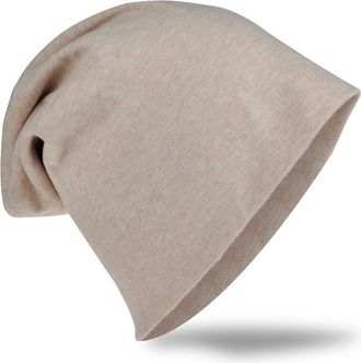 Miobo Jersey Slouch Beanie Unisex Herren Damen M&uuml;tze Trend Sand-L