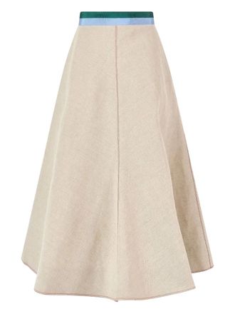 Rosie Assoulin Jupe à coupe évasée à détail de ruban - Tons neutres