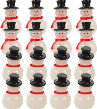 BESPORTBLE Kleiner Schneemannfiguren aus Kunstharz 16 St&uuml;ck Leuchtend im Dunkeln Kleine Weihnachtsdeko f&uuml;r Selbstgemacht Bastelarbeiten Feeng&auml;rten und Tischdekor