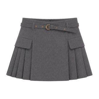 Imperial Femme, Jupes, Gris, Taille: 38 FR Jupe patineuse pliss&eacute;e
