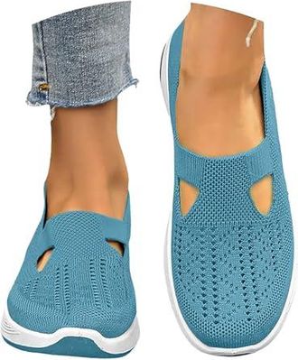 Generic Chaussures de marche confortables pour femme, baskets orthop&eacute;diques tiss&eacute;es l&eacute;g&egrave;res et respirantes avec semelle souple, soutien de la vo&ucirc;te plantaire 