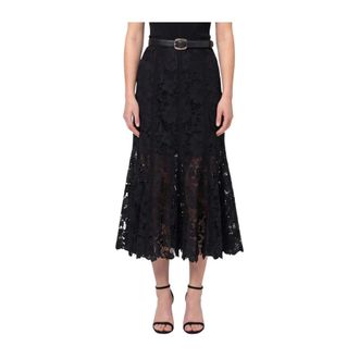 Self Portrait Spitzen-Midi-Rock - - Skirts - Damen - Schwarzk - M