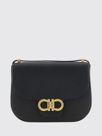 Ferragamo Double Gancini Mini-Umh&auml;ngetasche aus genarbtem Kalbsleder von