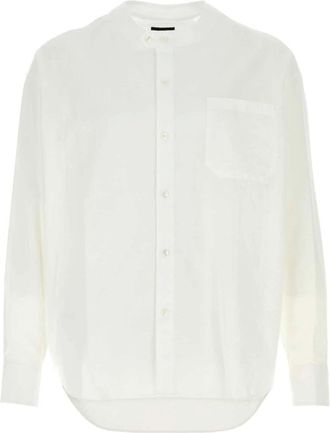 Giorgio Armani Homme, Chemises, Blanc, Taille: S Pocket Collarless Shirt