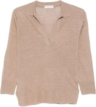 Majestic Filatures Femme, Pulls, Beige, Taille: 40 FR Pull col en V